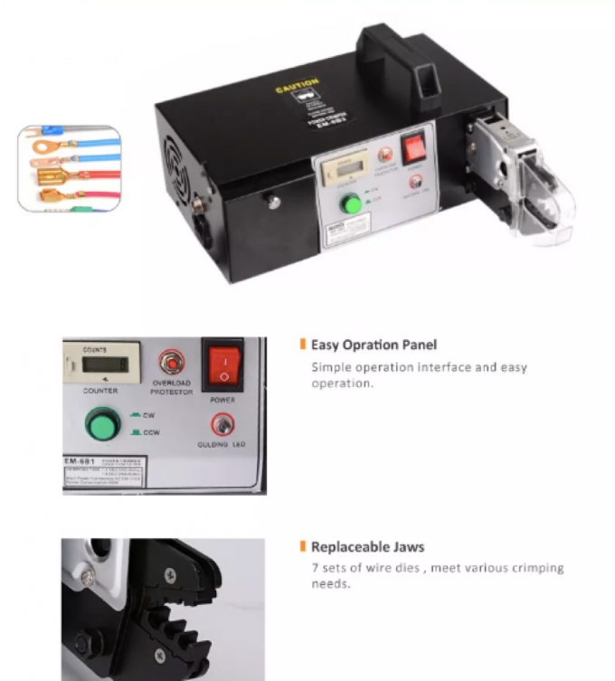 Electrical Wire Stripper Crimper , CX-6B Automatic Terminal Crimping Machine